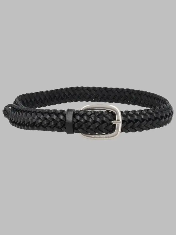 GOLDEN GOOSE Braided Leather Belt - Black