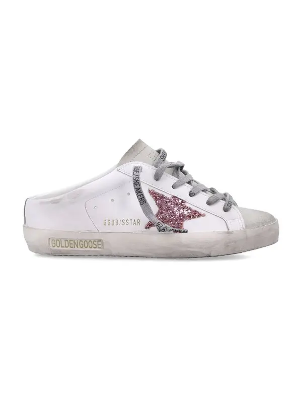 GOLDEN GOOSE Slip-on Low-top Sneaker With Glitter Star - White/ice/pink