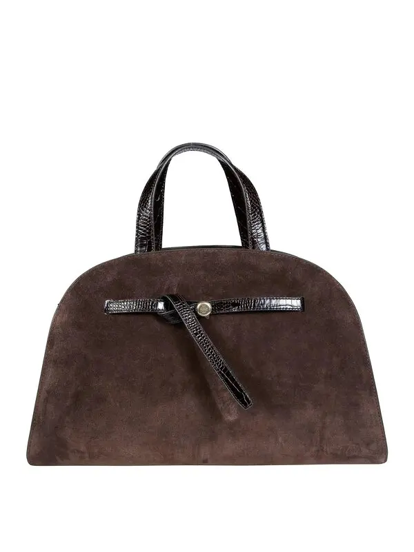 Tory Burch Romy Suede Satchel - Marrone