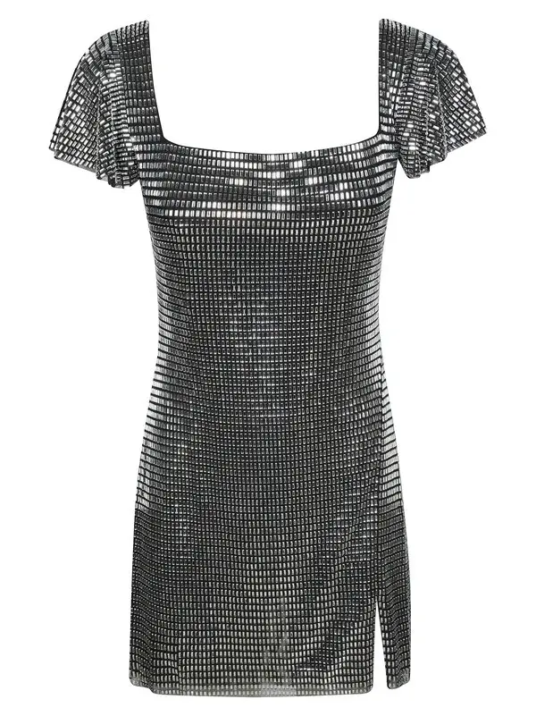SELF-PORTRAIT Rhinestone Mesh Mini Dress