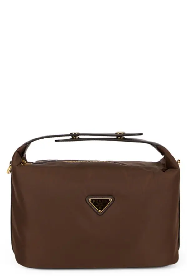 Prada Re-nylon Handbag With Adjustable Shoulder Strap - Brown