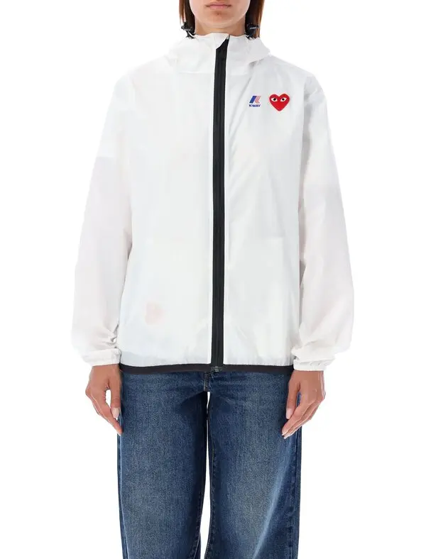 Play Comme Des Garcon Hooded Zip-front Windbreaker Jacket