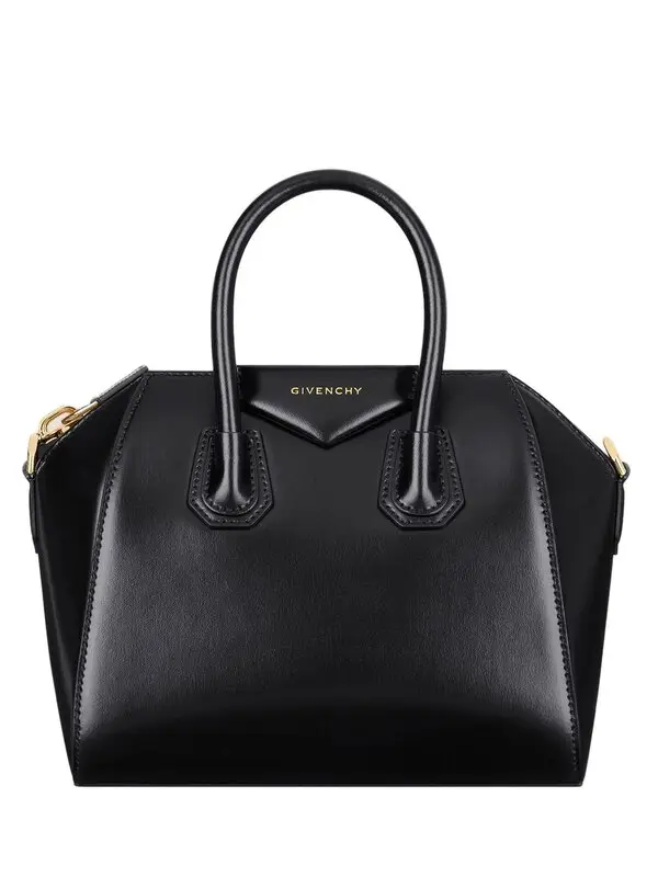 Givenchy Mini Antigona Handbag Elegant Zip Closure With Gold Hardware - Nero