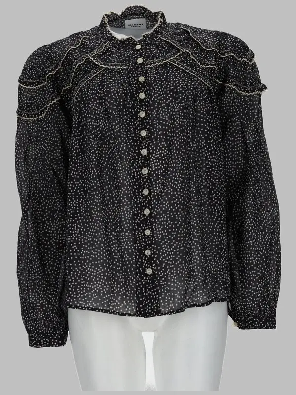 MARANT ETOILE Ruffled Button-front Printed Blouse