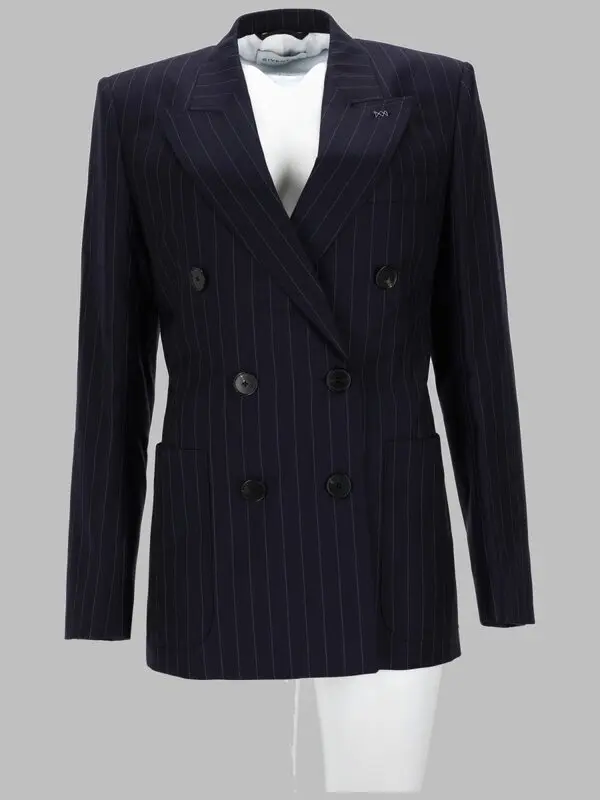 Givenchy Double-breasted Pinstripe Wool Blazer