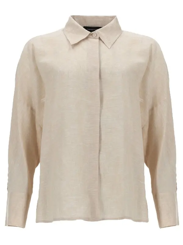 Fabiana Filippi Linen Shirt With Elegant Draping