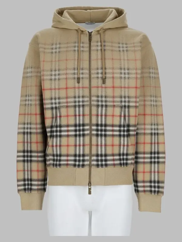 Burberry Check Zip-up Hoodie