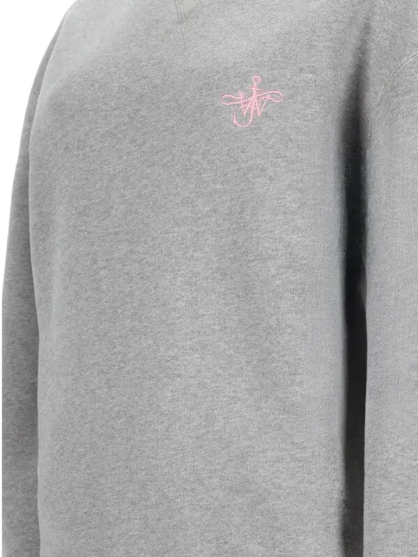 JW Anderson Logo-embroidered Cotton Sweatshirt - Grey