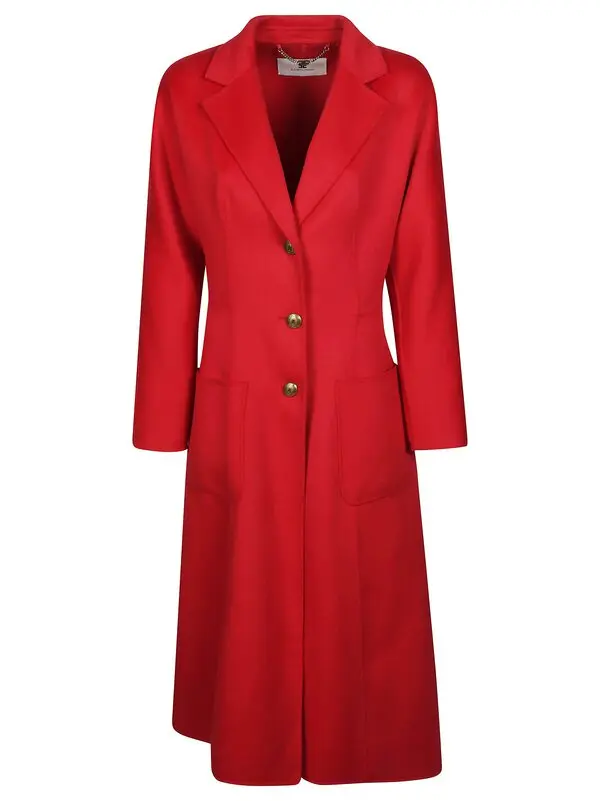 Elisabetta Franchi Belted Overcoat - Rosso