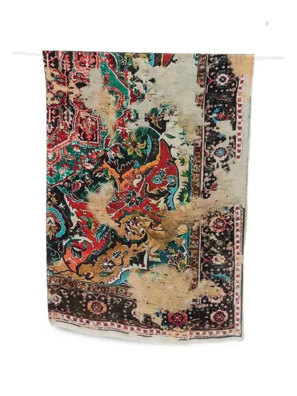 Faliero Sarti Beige Carpet Print Stole
