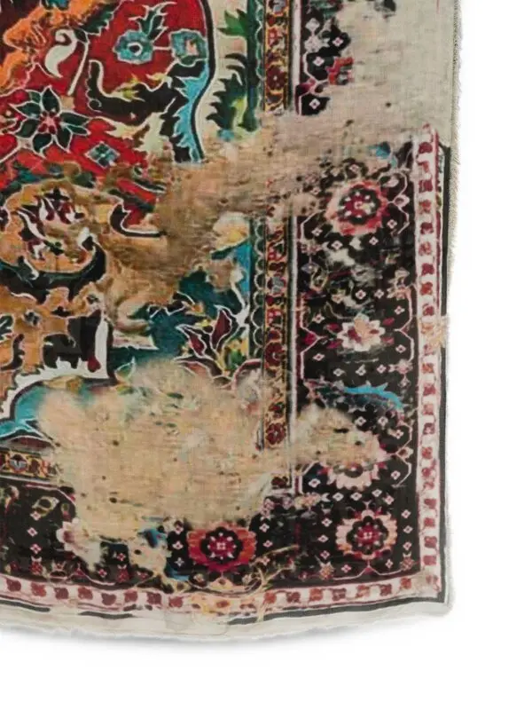 Faliero Sarti Beige Carpet Print Stole