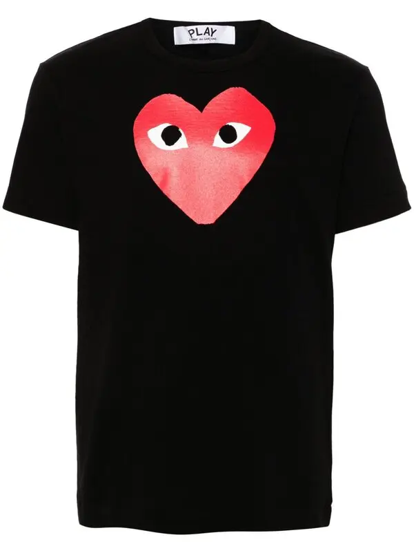 Play Comme Des Garcon Red Heart Cotton T-shirt