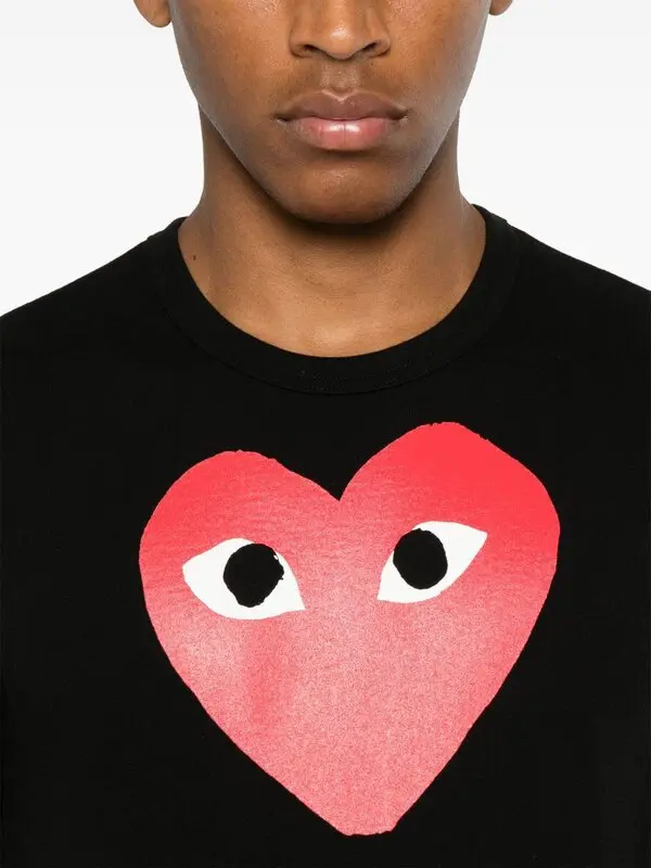 Play Comme Des Garcon Red Heart Cotton T-shirt