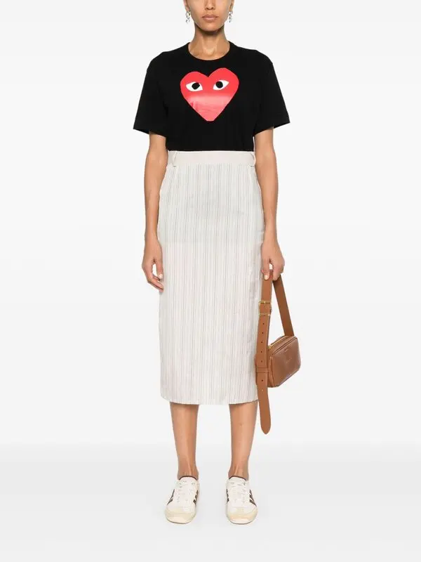 Play Comme Des Garcon Red Heart Cotton T-shirt
