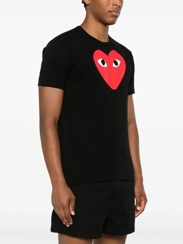 Play Comme Des Garcon Red Heart Cotton T-shirt