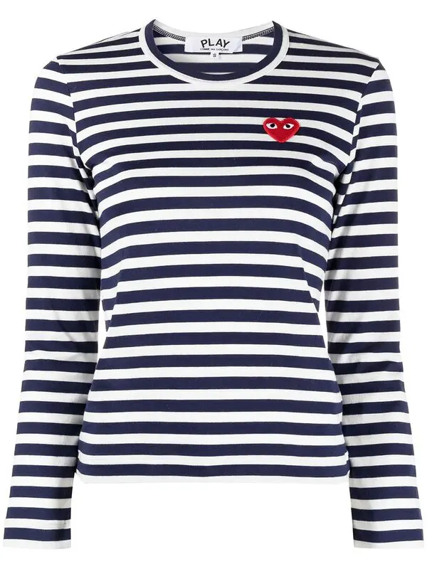 Play Comme Des Garcon Striped Cotton T-shirt
