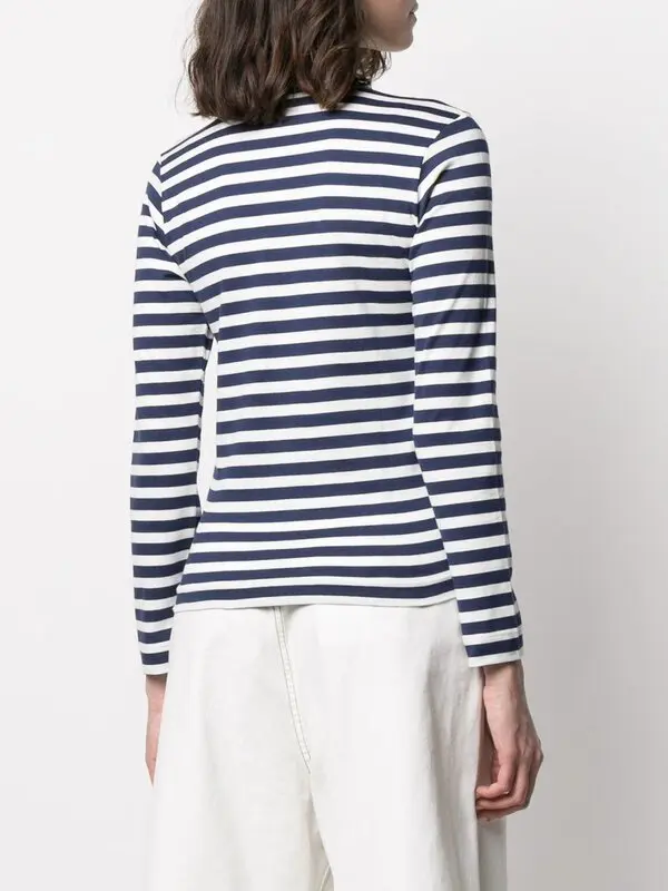 Play Comme Des Garcon Striped Cotton T-shirt