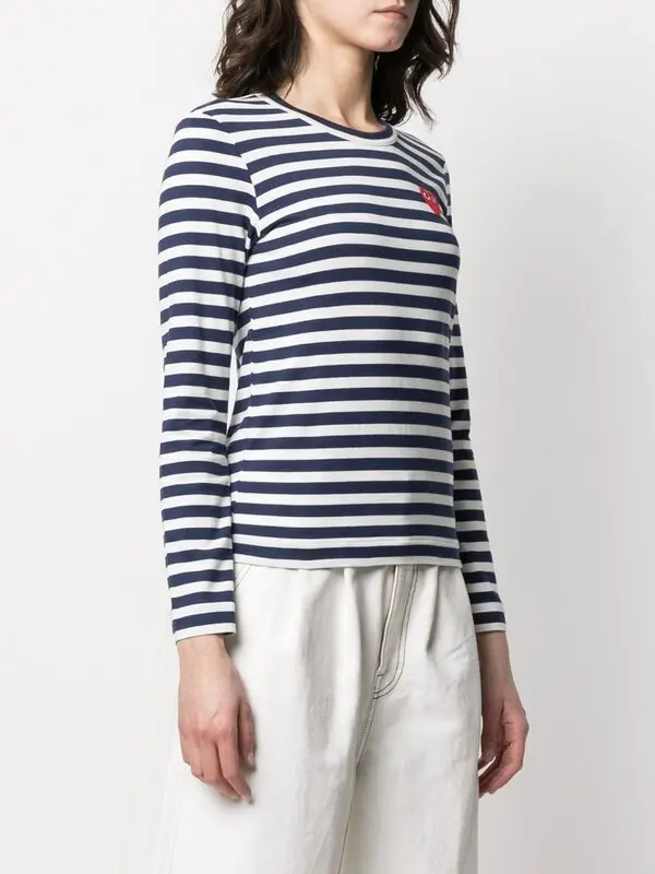 Play Comme Des Garcon Striped Cotton T-shirt
