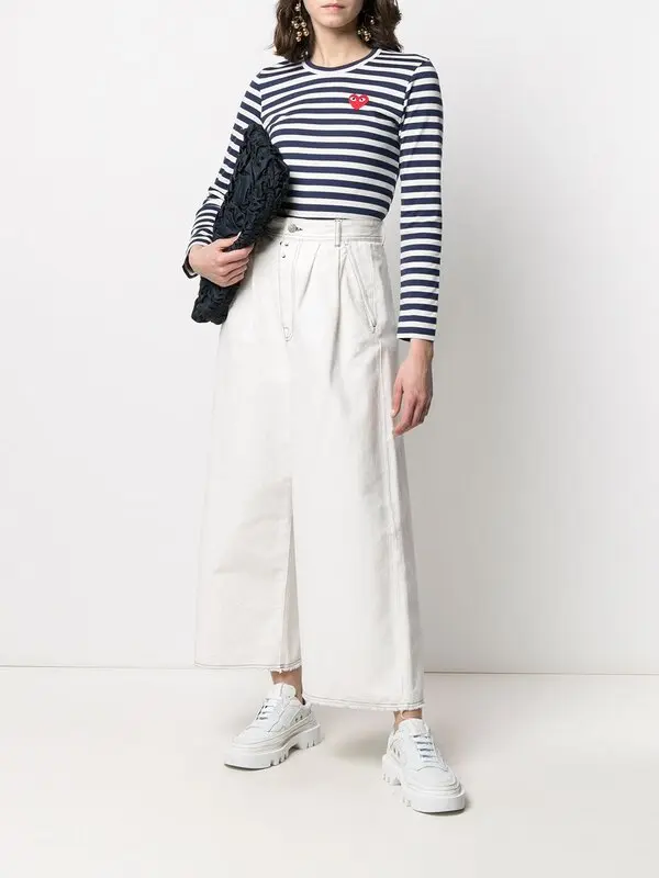 Play Comme Des Garcon Striped Cotton T-shirt
