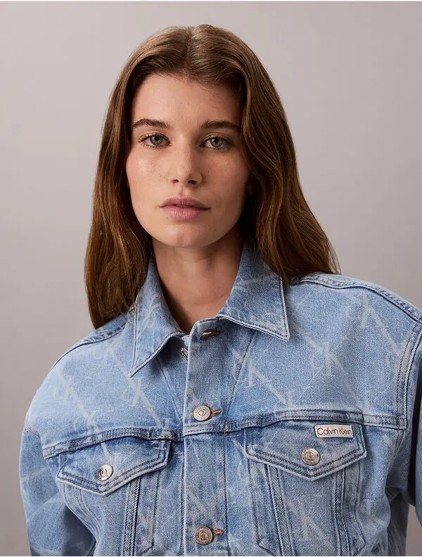 Calvin Klein Monogram Logo 90s Trucker Jacket