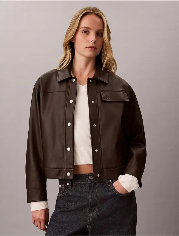 Calvin Klein Faux Leather Relaxed Jacket