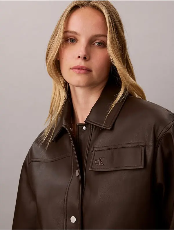 Calvin Klein Faux Leather Relaxed Jacket