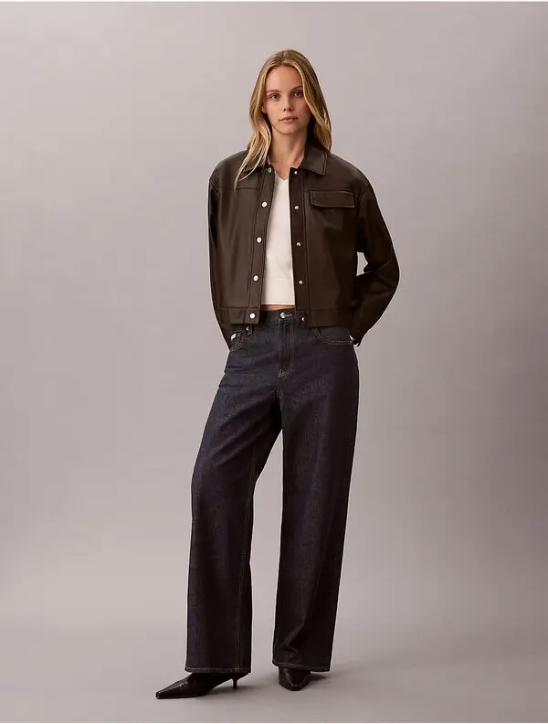Calvin Klein Faux Leather Relaxed Jacket