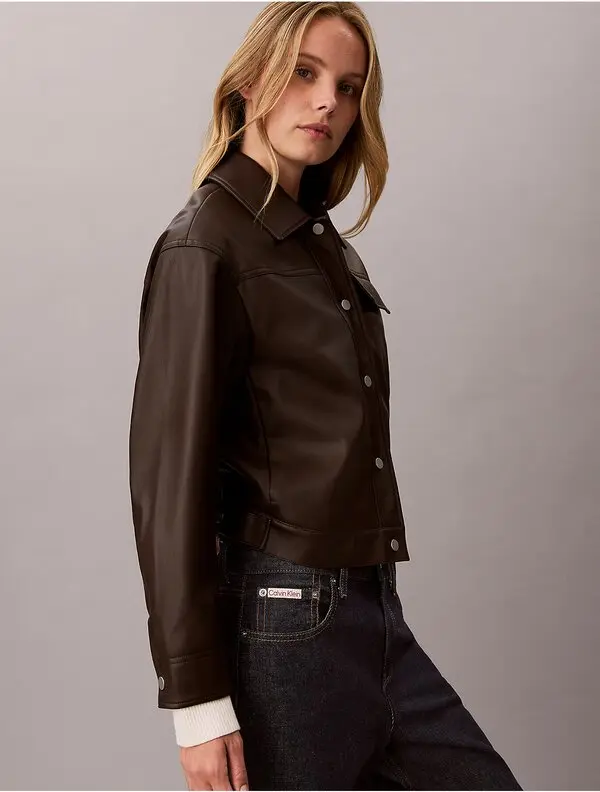 Calvin Klein Faux Leather Relaxed Jacket