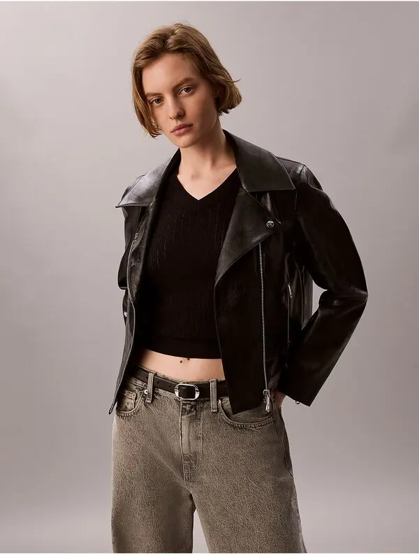 Calvin Klein Faux Leather Biker Jacket