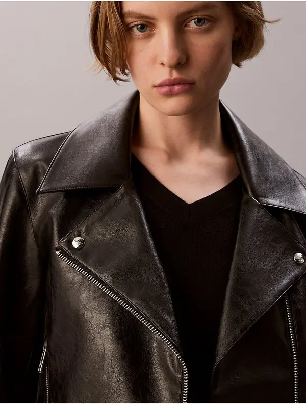 Calvin Klein Faux Leather Biker Jacket