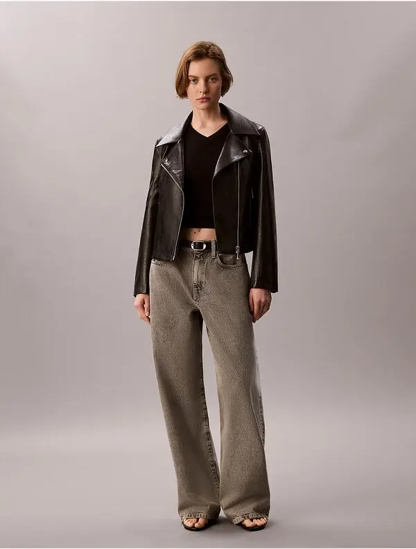 Calvin Klein Faux Leather Biker Jacket