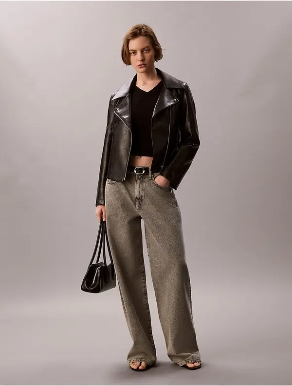 Calvin Klein Faux Leather Biker Jacket