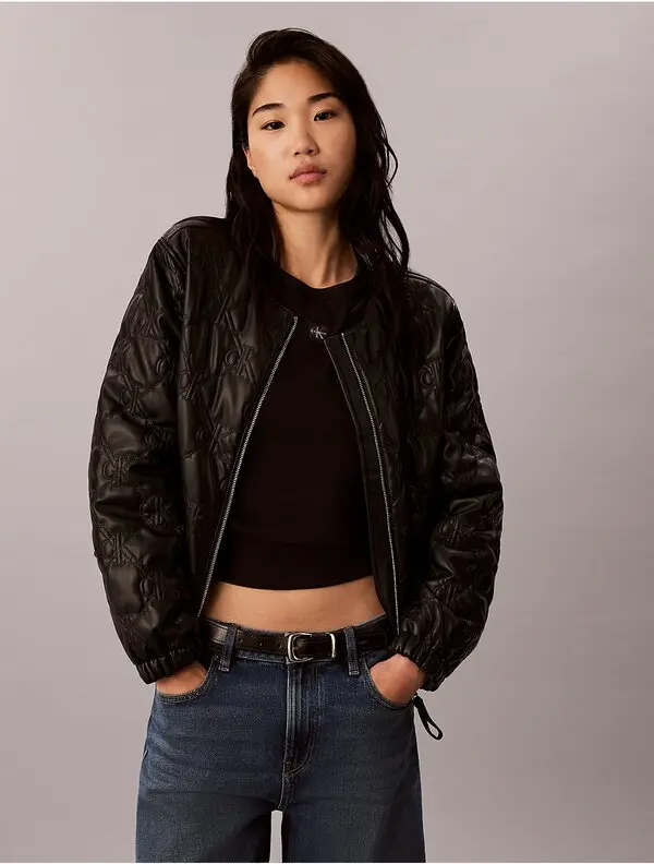 Calvin Klein Faux Leather Padded Jacket