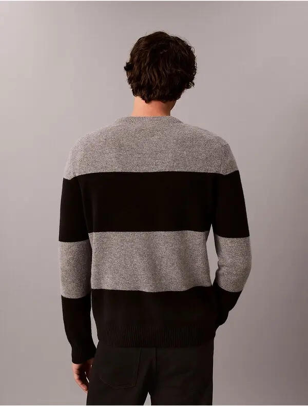 Calvin Klein Merino Striped Calvin Logo Sweater