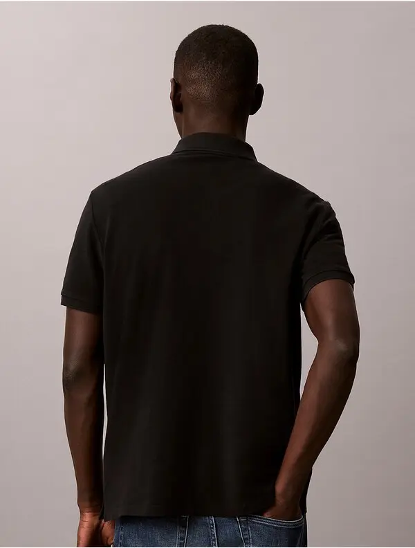 Calvin Klein Pique Garment-dyed Polo Shirt - Black