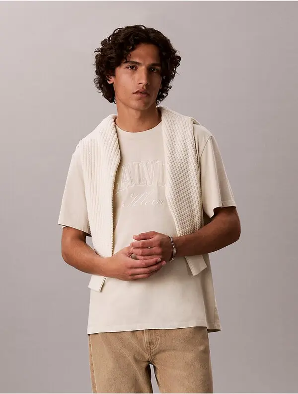 Calvin Klein Arch Logo Applique Tee - Moonstruck
