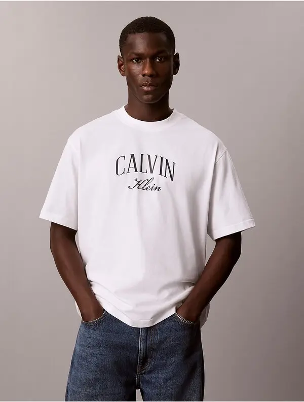 Calvin Klein Relaxed Graphic Logo Tee - Bright White