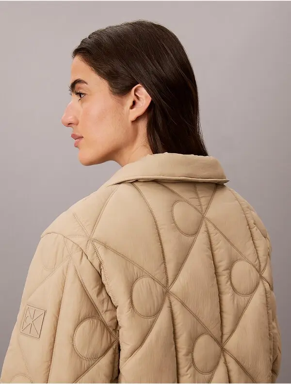 Calvin Klein Emblem Logo Nylon Quilted Liner Jacket - Crockery