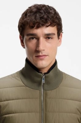 BOSS Padded-front Jacket In Virgin Wool