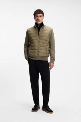 BOSS Padded-front Jacket In Virgin Wool