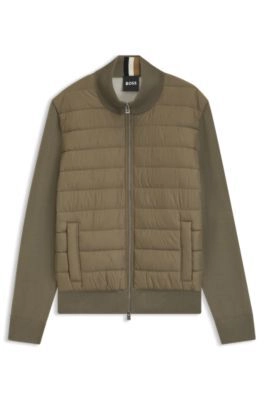 BOSS Padded-front Jacket In Virgin Wool
