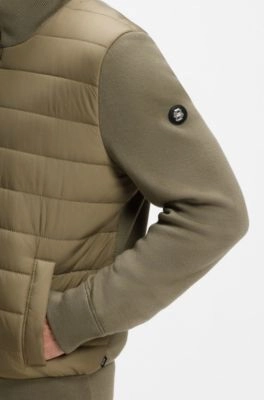 BOSS Padded-front Jacket In Virgin Wool