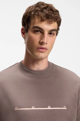 Hugo Cotton Sweatshirt With Spaced Logo Print