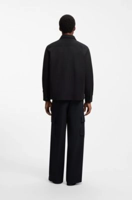 Hugo Oversized-fit Cotton Shirt With Chest Flap Pockets