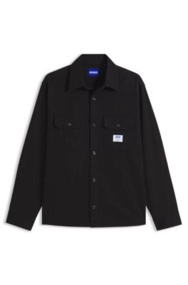 Hugo Oversized-fit Cotton Shirt With Chest Flap Pockets