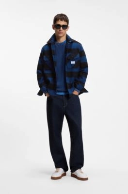 Hugo Oversized-fit Shirt In Buffalo-check Cotton Flannel