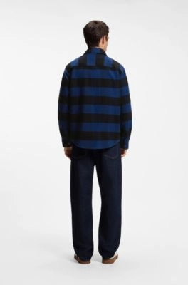 Hugo Oversized-fit Shirt In Buffalo-check Cotton Flannel