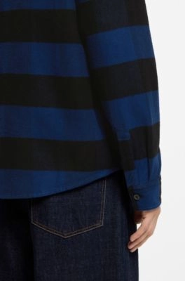Hugo Oversized-fit Shirt In Buffalo-check Cotton Flannel