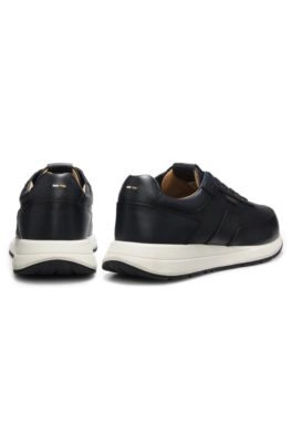 BOSS Brushed Leather Sneakers With Eva-rubber Sole