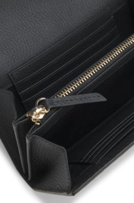 BOSS Leather Wallet With Double-b Monogram Plaque